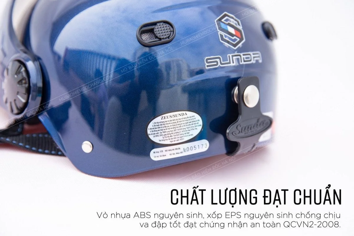 Mũ Bảo Hiểm Nửa Đầu Có Kính Sunda 137A - Nhiều Màu