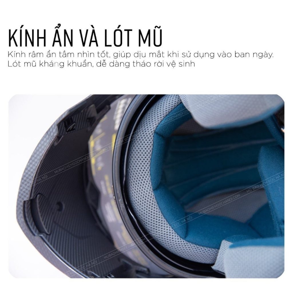 Mũ Bảo Hiểm Fullface ROYAL M179 - Lật Hàm - Vân Carbon