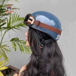 Mũ Bảo Hiểm Nửa Đầu Kính Phi Công HRA - Nardo Blue