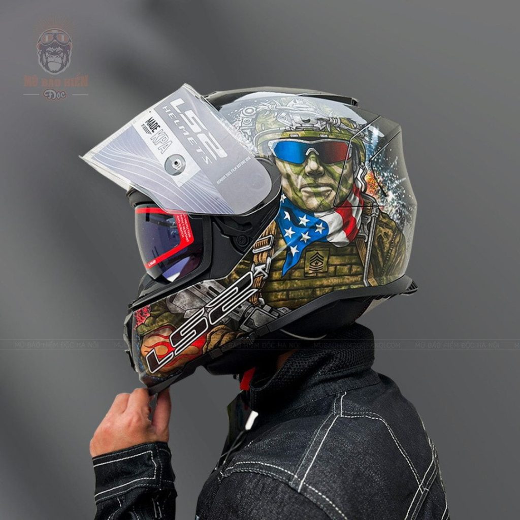 Mũ Bảo Hiểm Fullface LS2 FF800 - STORM II – Gloss Commando